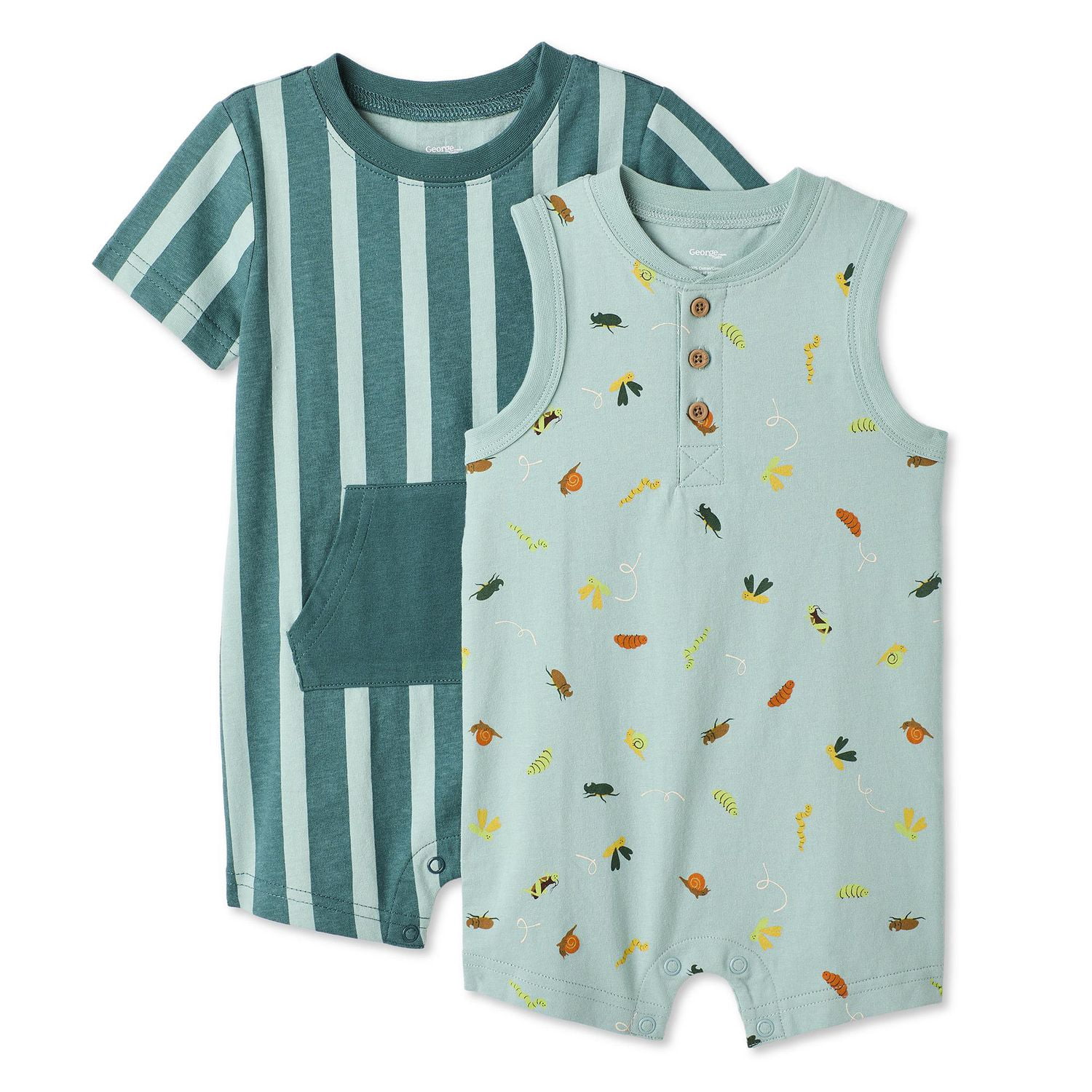 Click here for George Baby Boys Romper 2-Pack 0-3 Months prices