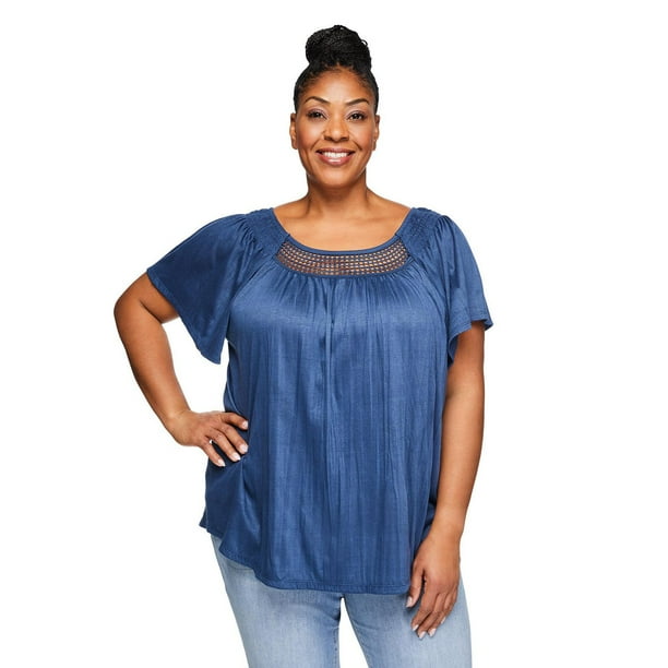 Iyla Plus Women's Flutter Sleeve Top, Sizes 1X-4X - Walmart.ca
