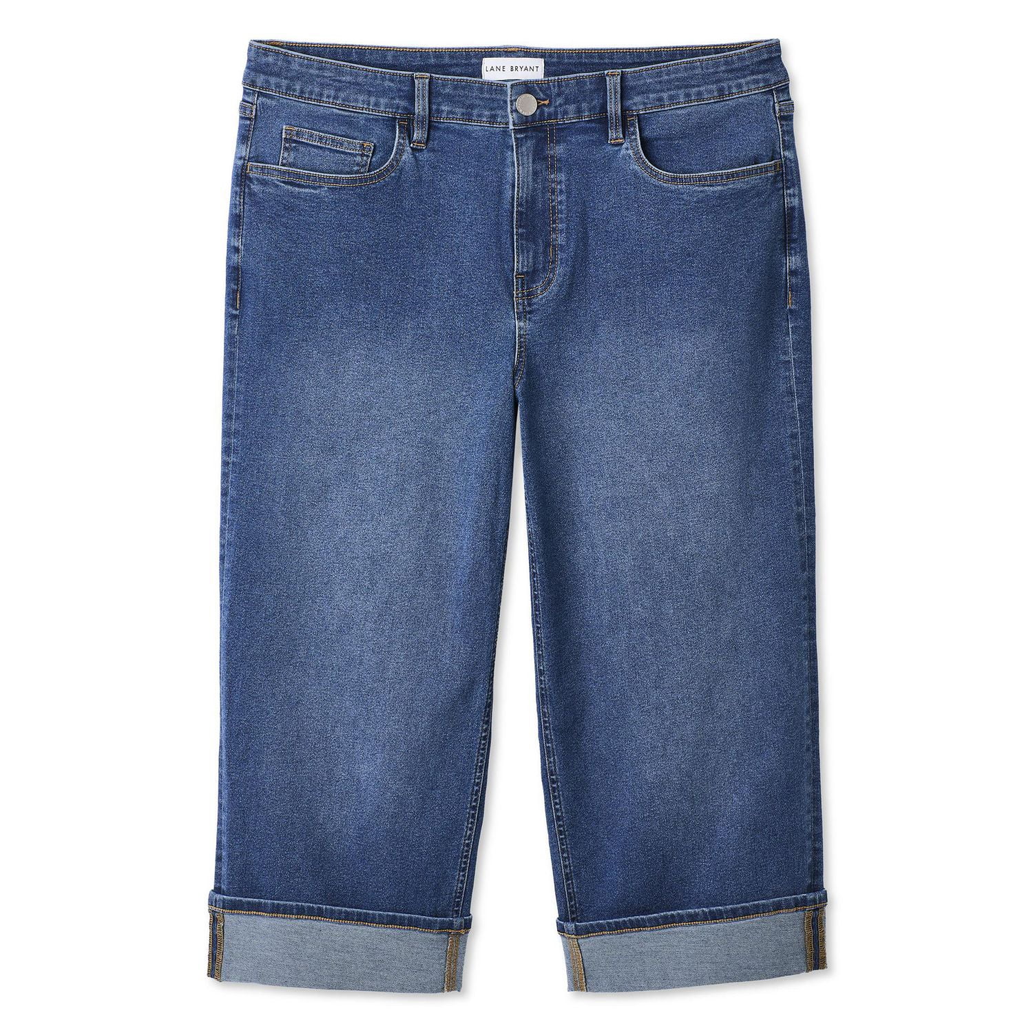 Click here for Lane Bryant Womens Plus Cuffed Crop Straight Leg J... prices