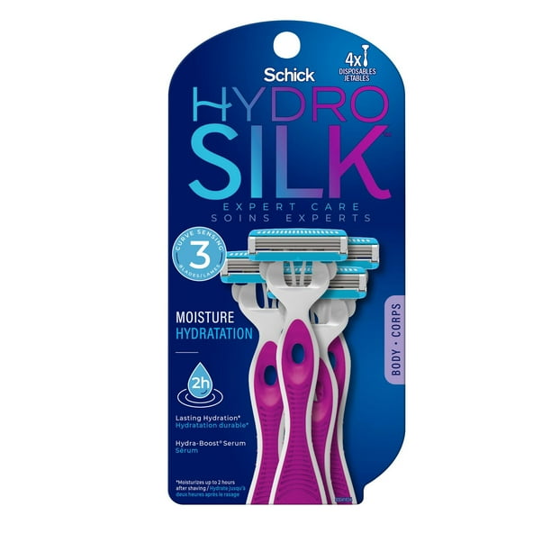Hydro Silk 3 Blade Disposables Razors, Pack of 4, Razors - Walmart.ca
