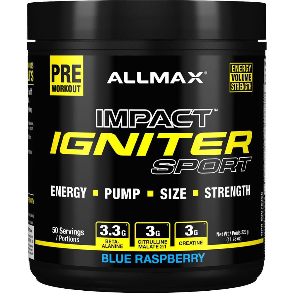 Allmax Impact Sport blue rasp preworkout | Walmart Canada
