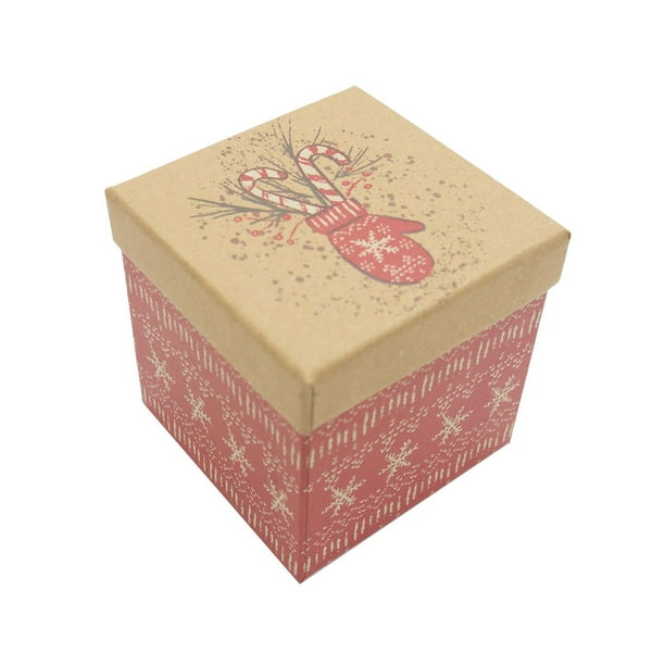 Holiday Time 4" x 4" x 4" Christmas Box 4 IN SNOWFLAKE KRAFT BOX ...