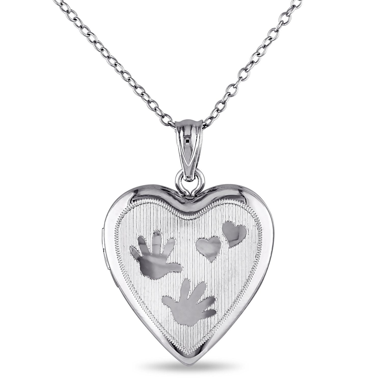 Click here for Asteria Sterling Silver Hearts And Hands Locket Pe... prices