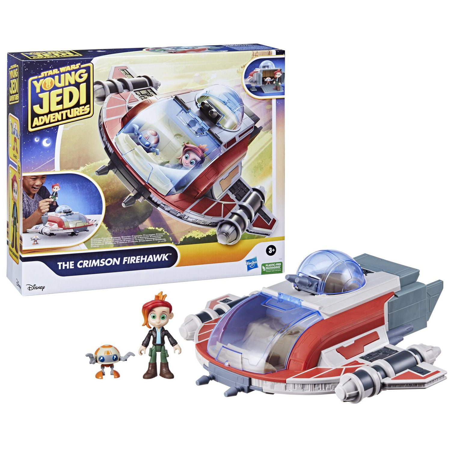 Star Wars Young Jedi Adventures The Crimson Firehawk 17 Inch Star Wars Ship with 2 Action Figures Star Wars Toys for Kids Walmart
