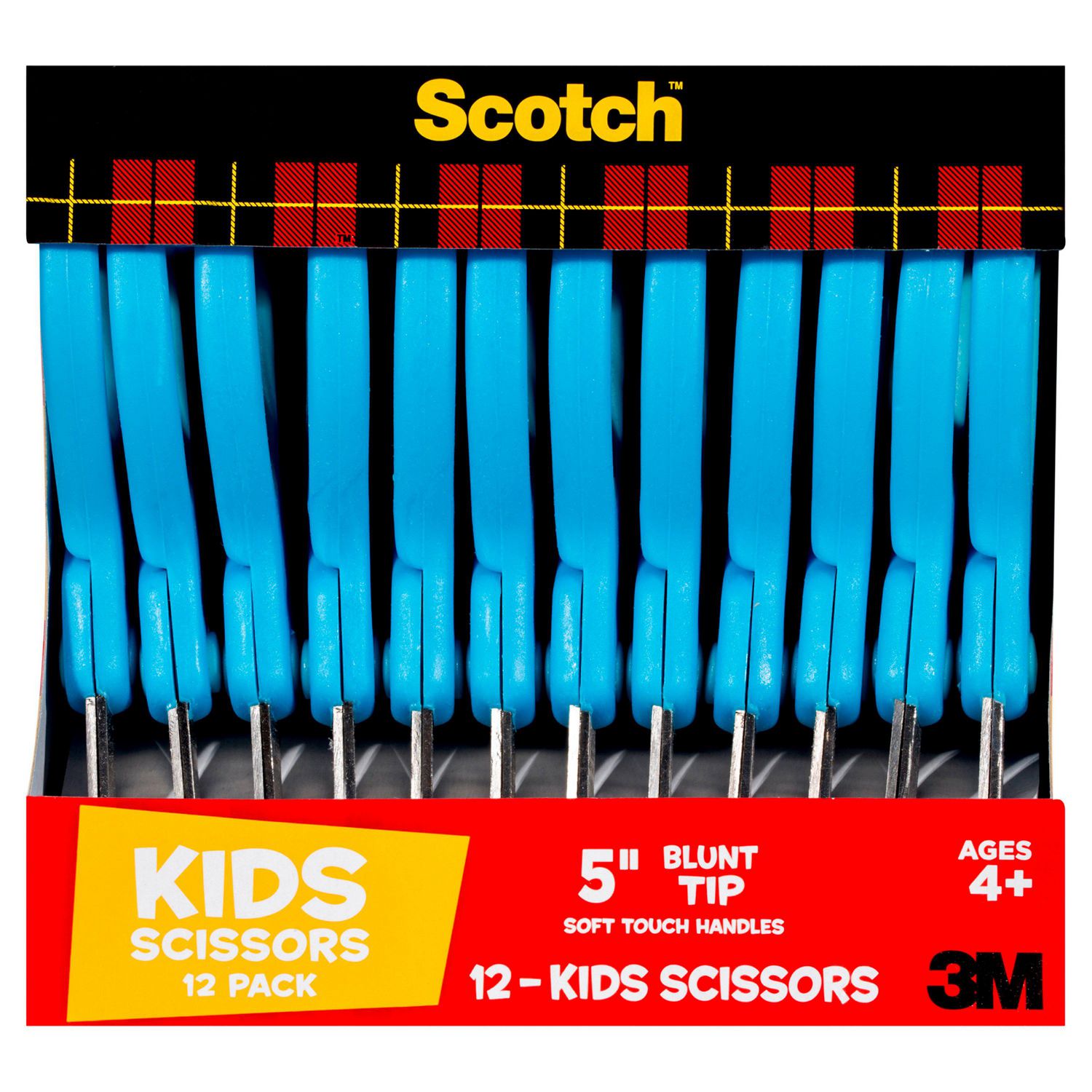 Scotch™ Kids Scissors 1442B-12-C, Blunt Tip, Blue, 5 in, 12/Pack ...