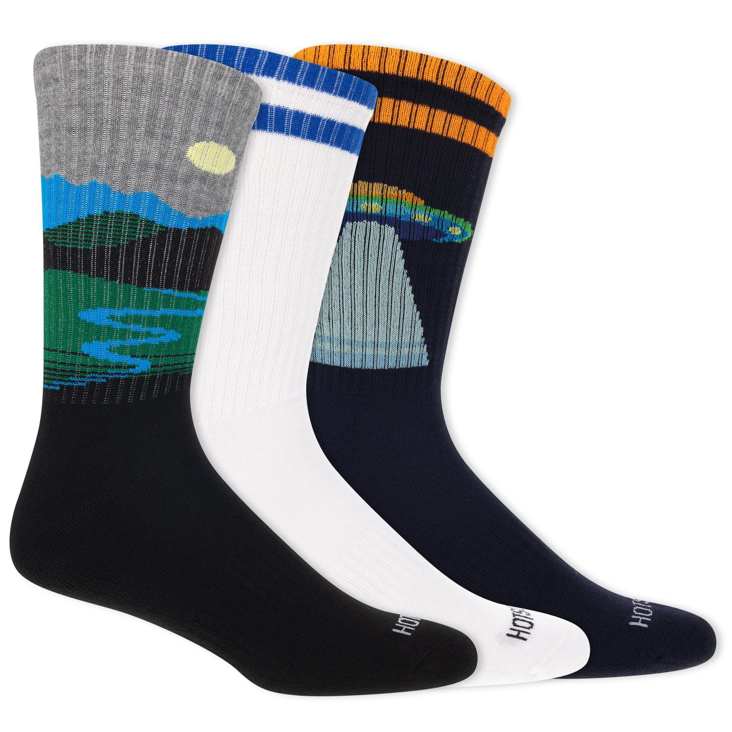 Click here for Hotsox Mens Cushioned 3 Pair Fashion Crew Sock Siz... prices