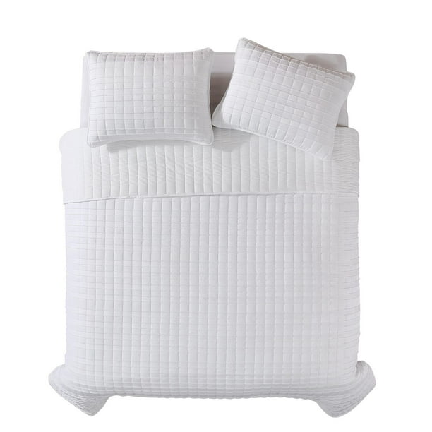 Mainstays Clipped Jacquard Stripe Quilt Set - Walmart.ca