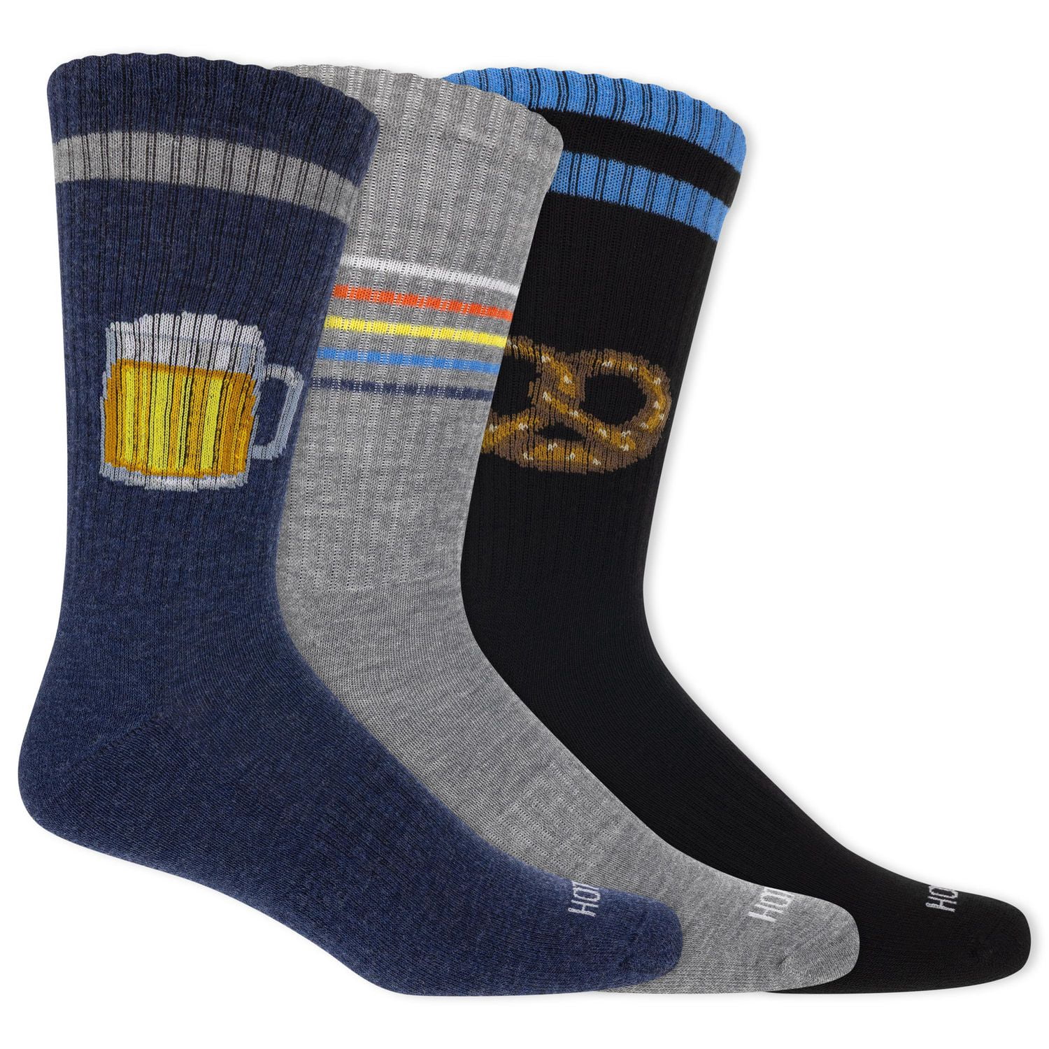 Click here for Hotsox Mens Cushioned 3 Pair Fashion Crew Sock Siz... prices