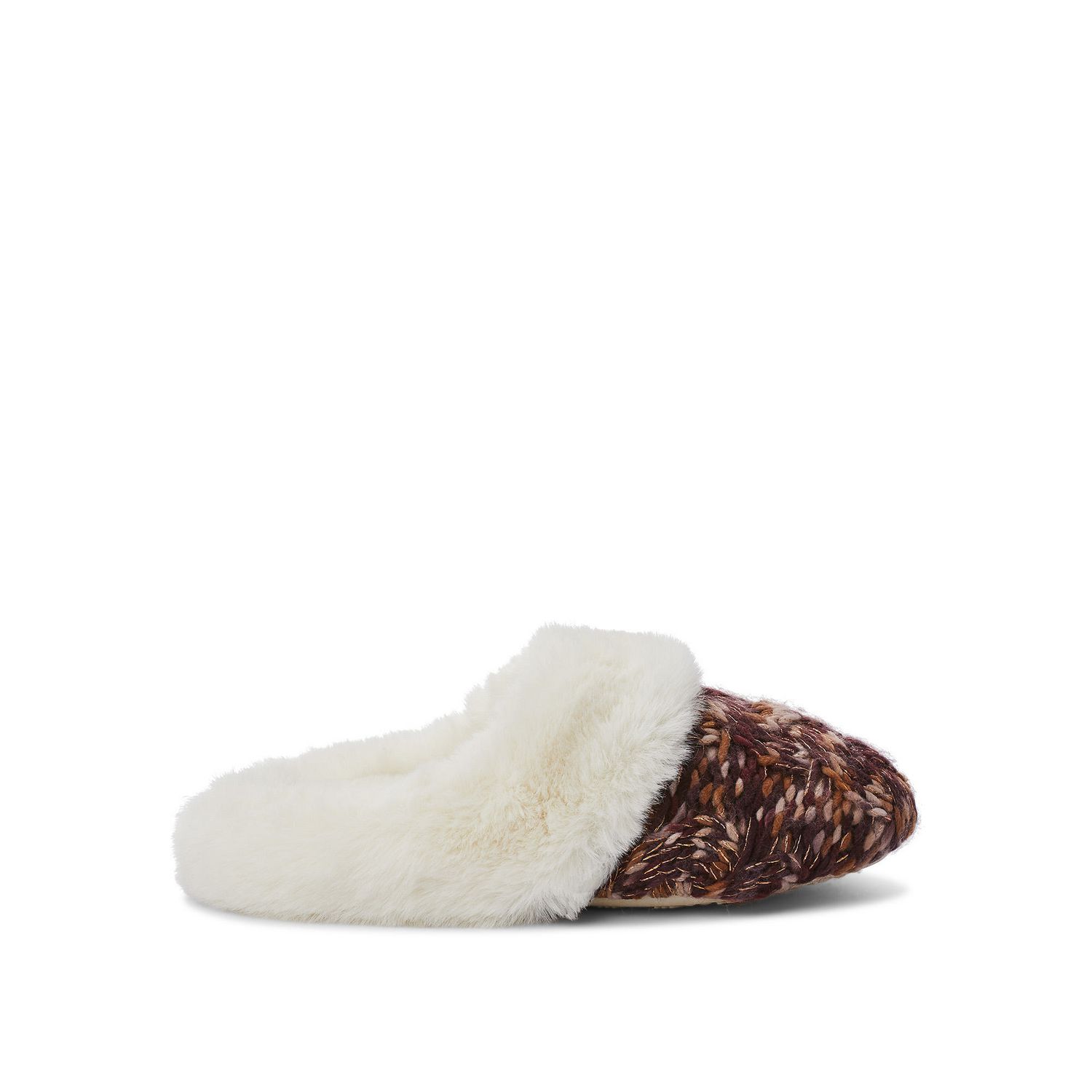 George Women's Knitted Slippers with Faux Fur | Walmart Canada
