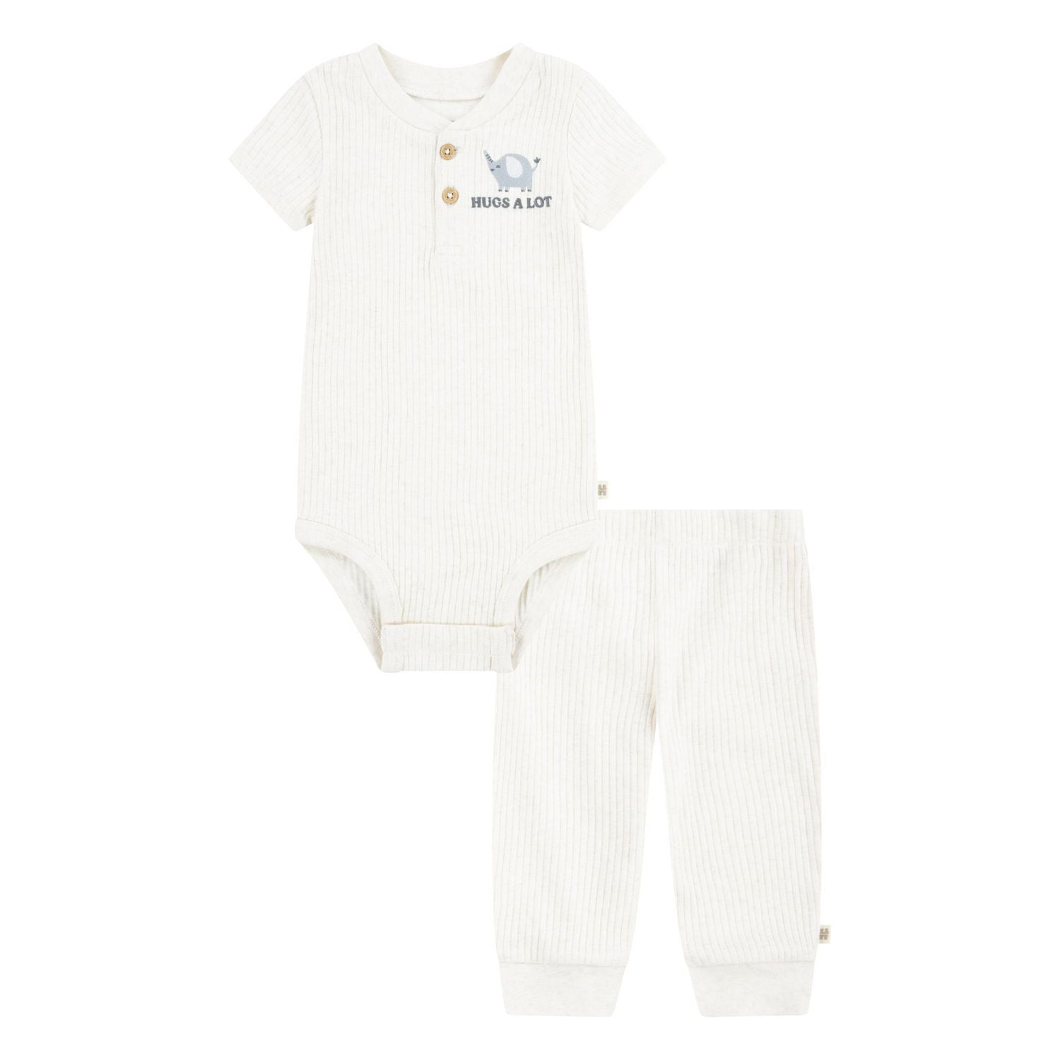Click here for Huggies 2-Piece Waffle Bodysuit & Pant Set 0-3 Mon... prices