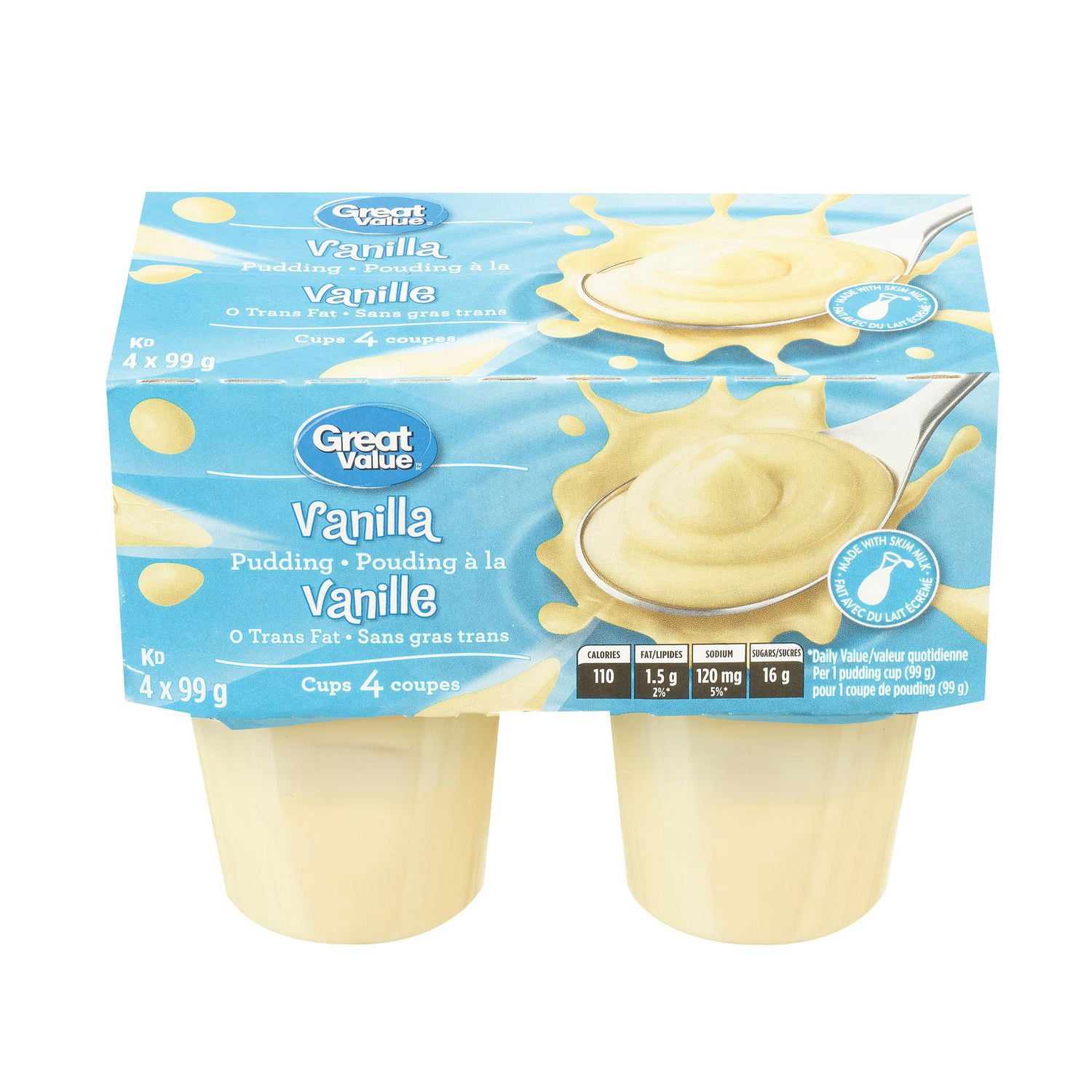 Pudding à saveur de vanille de Great Value | Walmart Canada