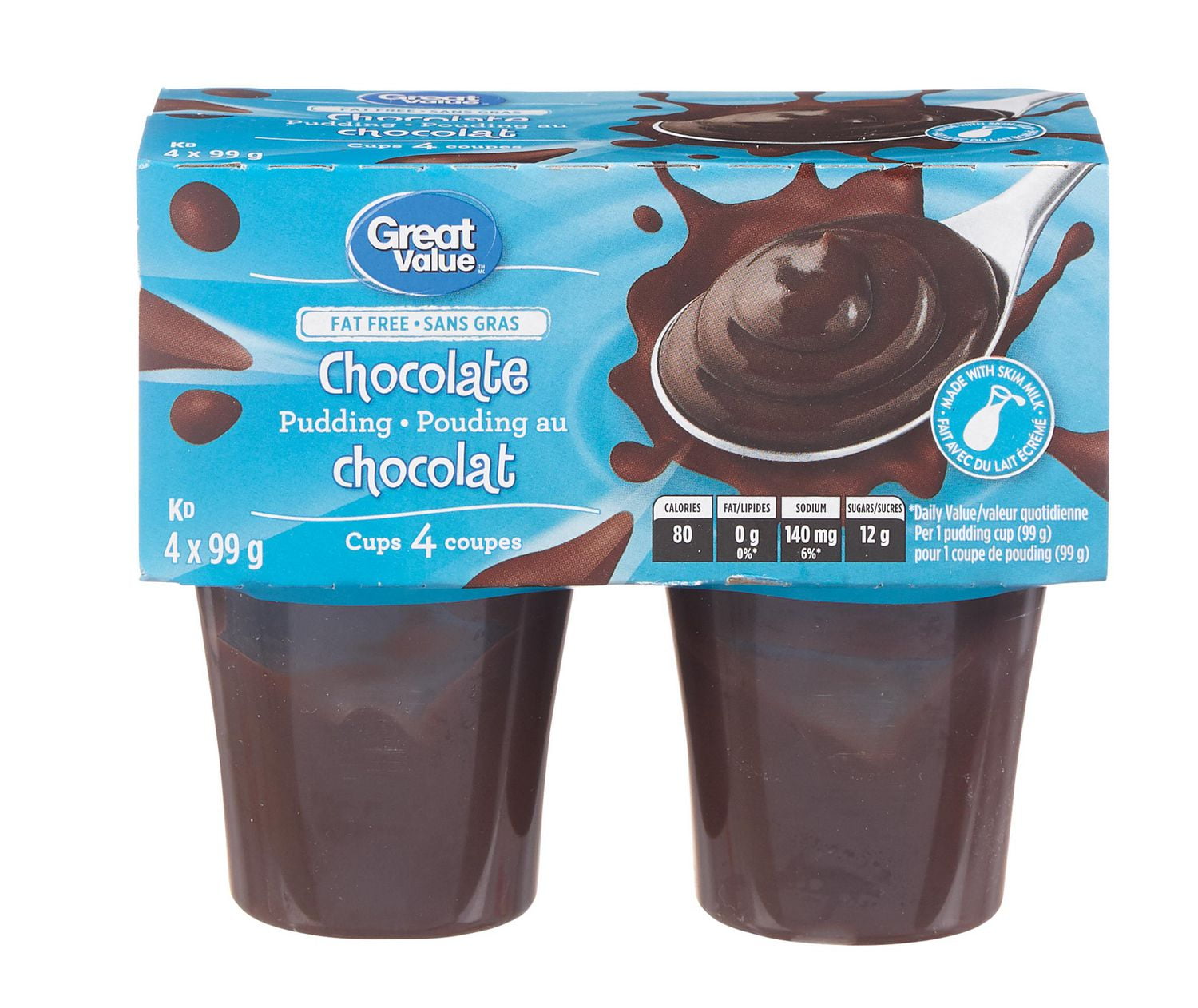 Great Value Fat Free Chocolate Pudding | Walmart Canada