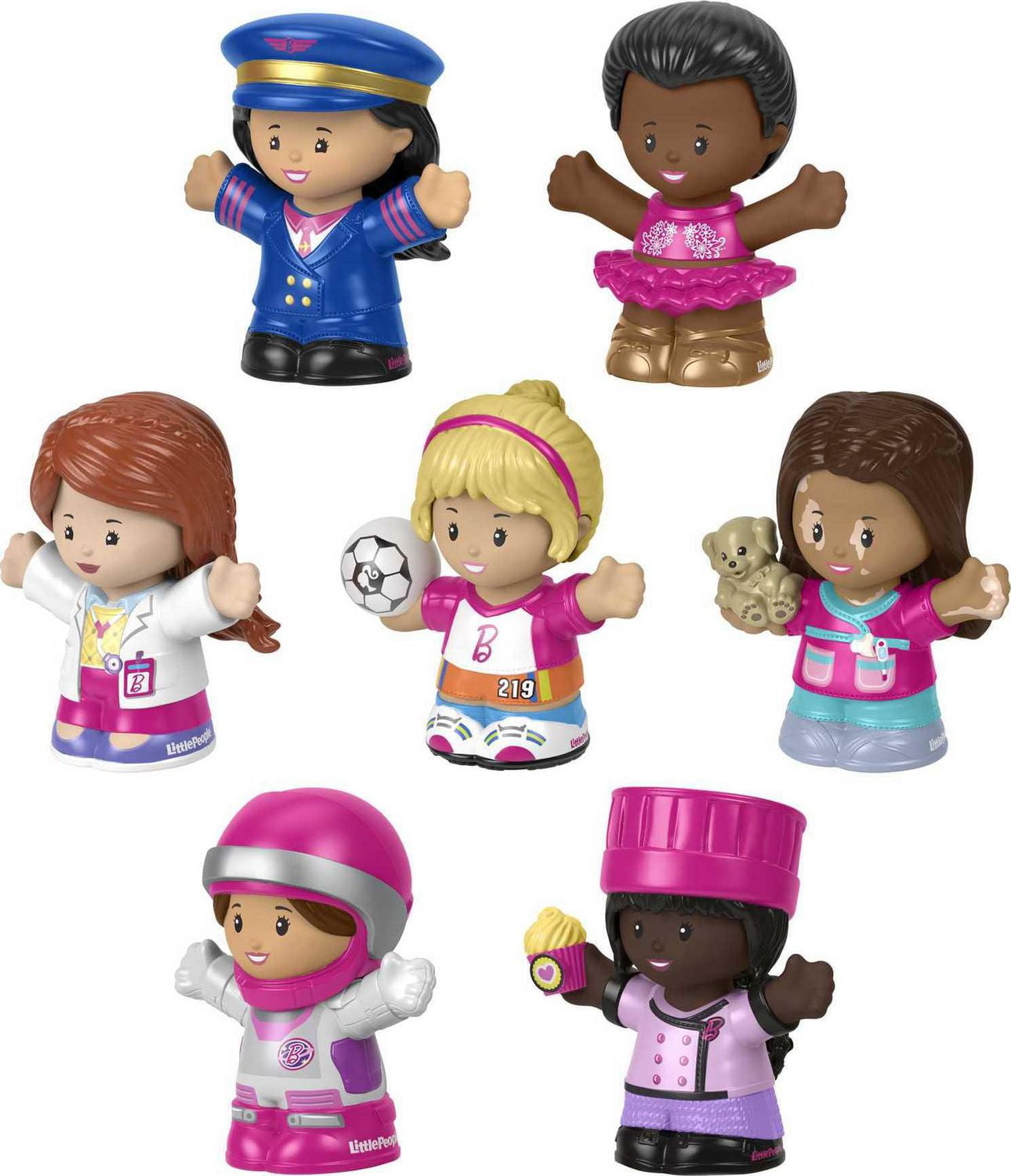 Fisher Price Little People Barbie You Can Be Anything Figure Pack 7 Piece Toddler Toy Ages 1.5 5 Walmart
