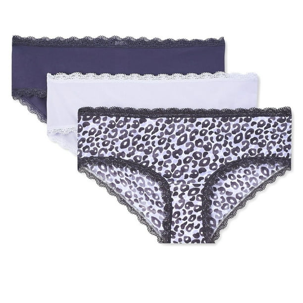 George Womens 3 Pack Microfiber Lace Trim Hipsters Walmart Ca