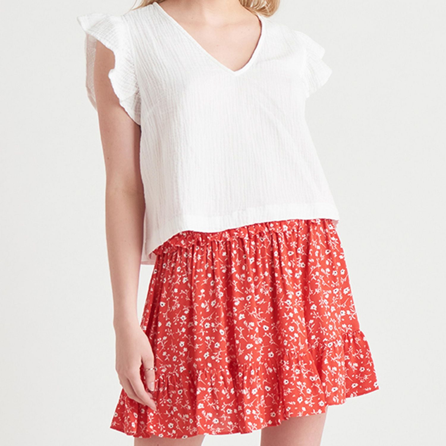 Click here for Devoted  Flutter Sleeve Textured Top  Sizes Xs-Xl... prices