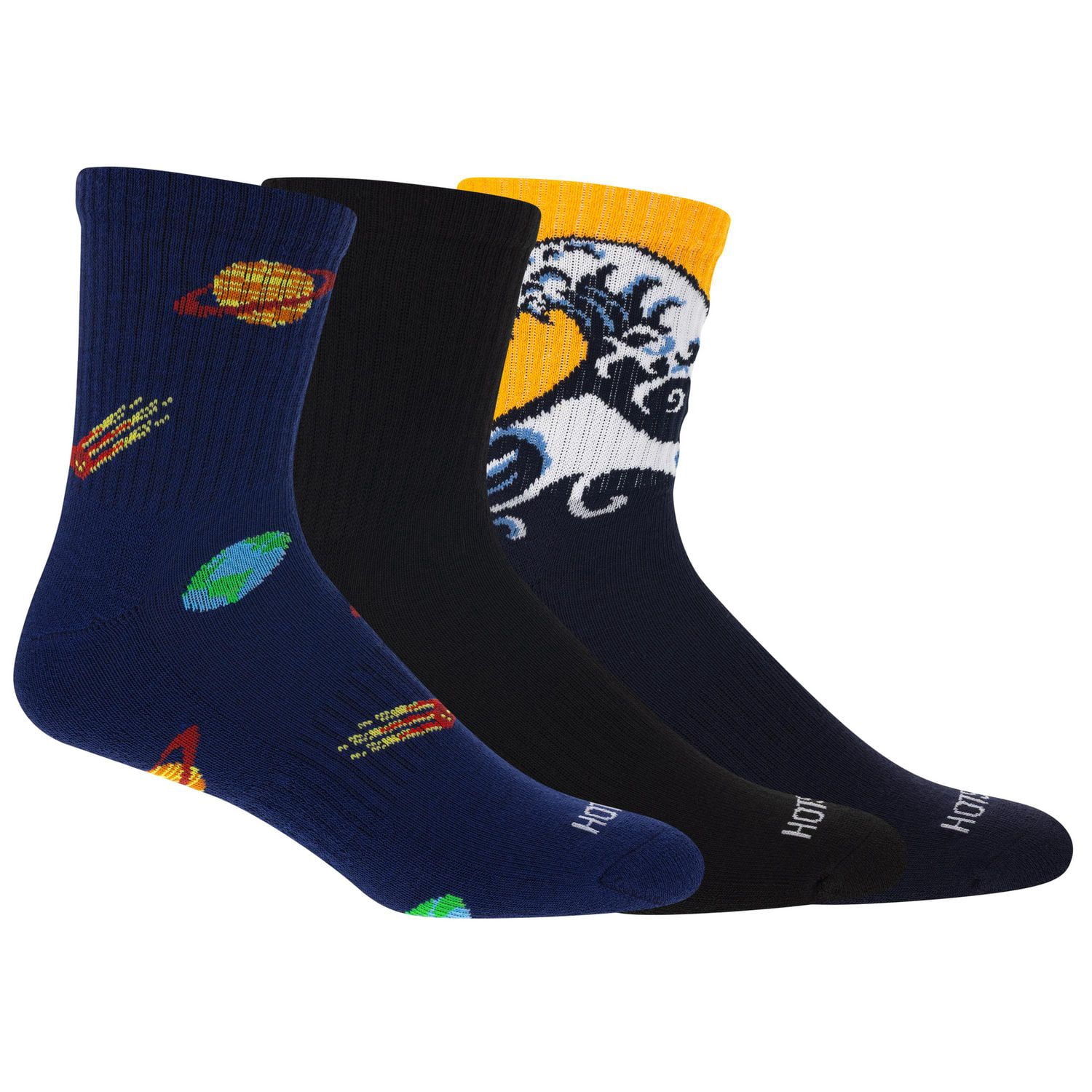 Click here for Hotsox Mens Cushioned 3 Pair Fashion Mid-Crew Sock... prices