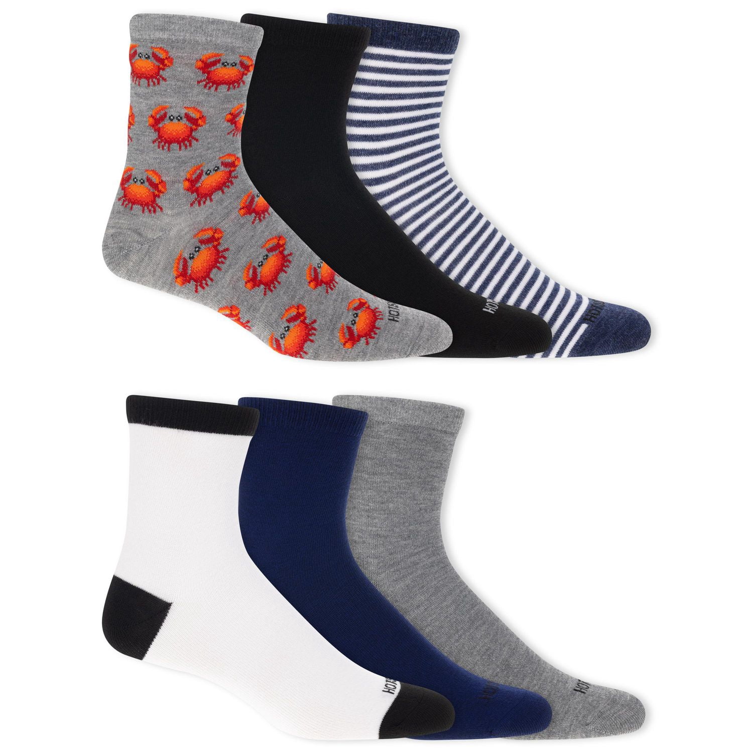 Click here for Hotsox Mens 6 Pair Fashion Mid-Crew Sock Size 6-12... prices