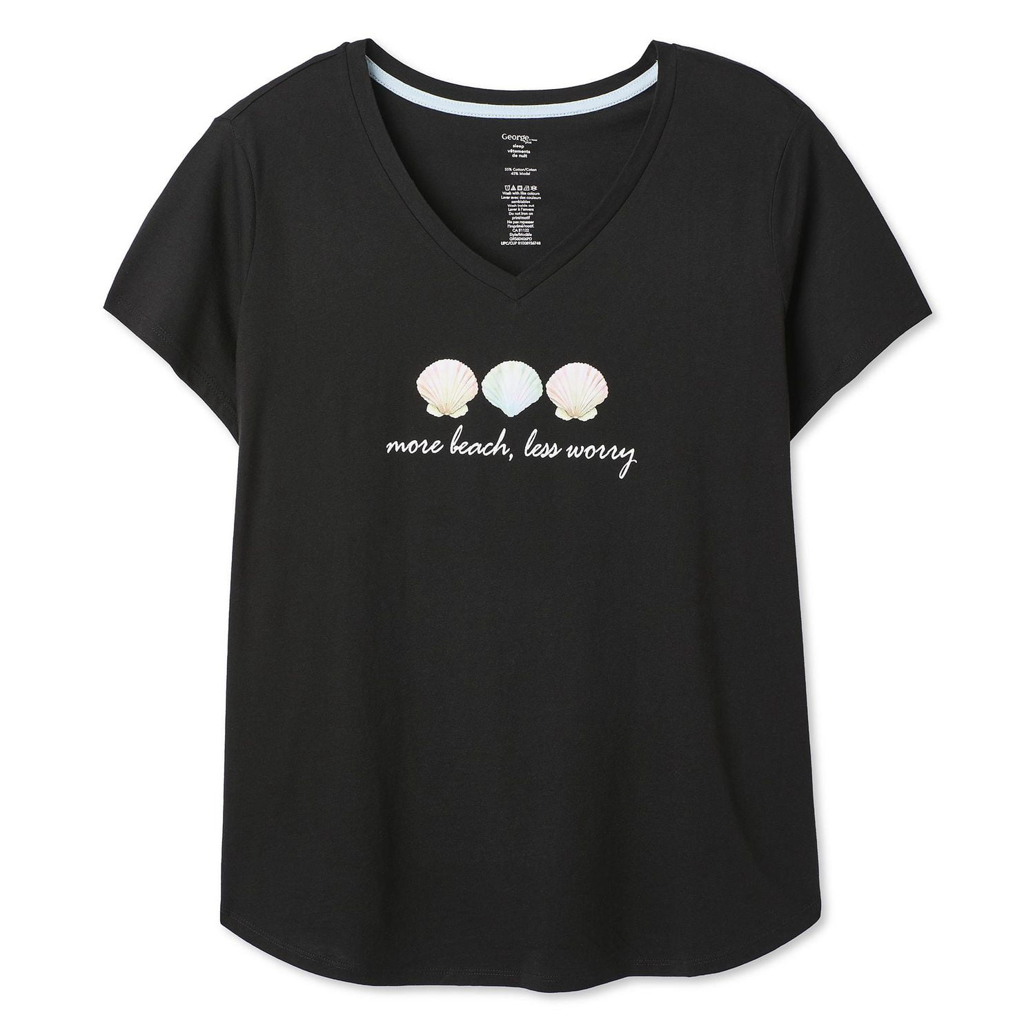 Click here for George Womens Plus V-Neck Sleep T-Shirt 1x prices