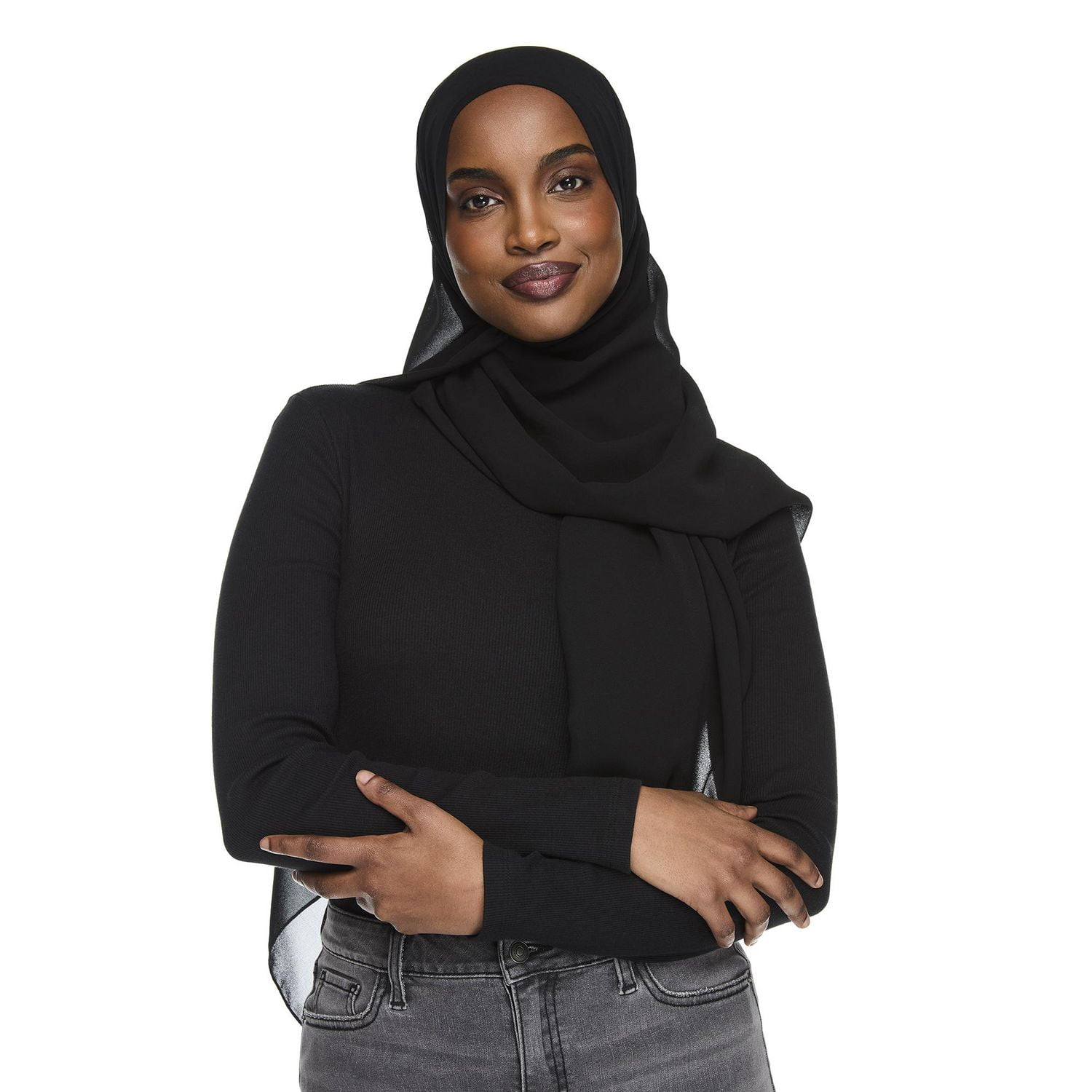 Click here for Time And Tru Womens Crepe Chiffon Hijab 2-Pack One... prices