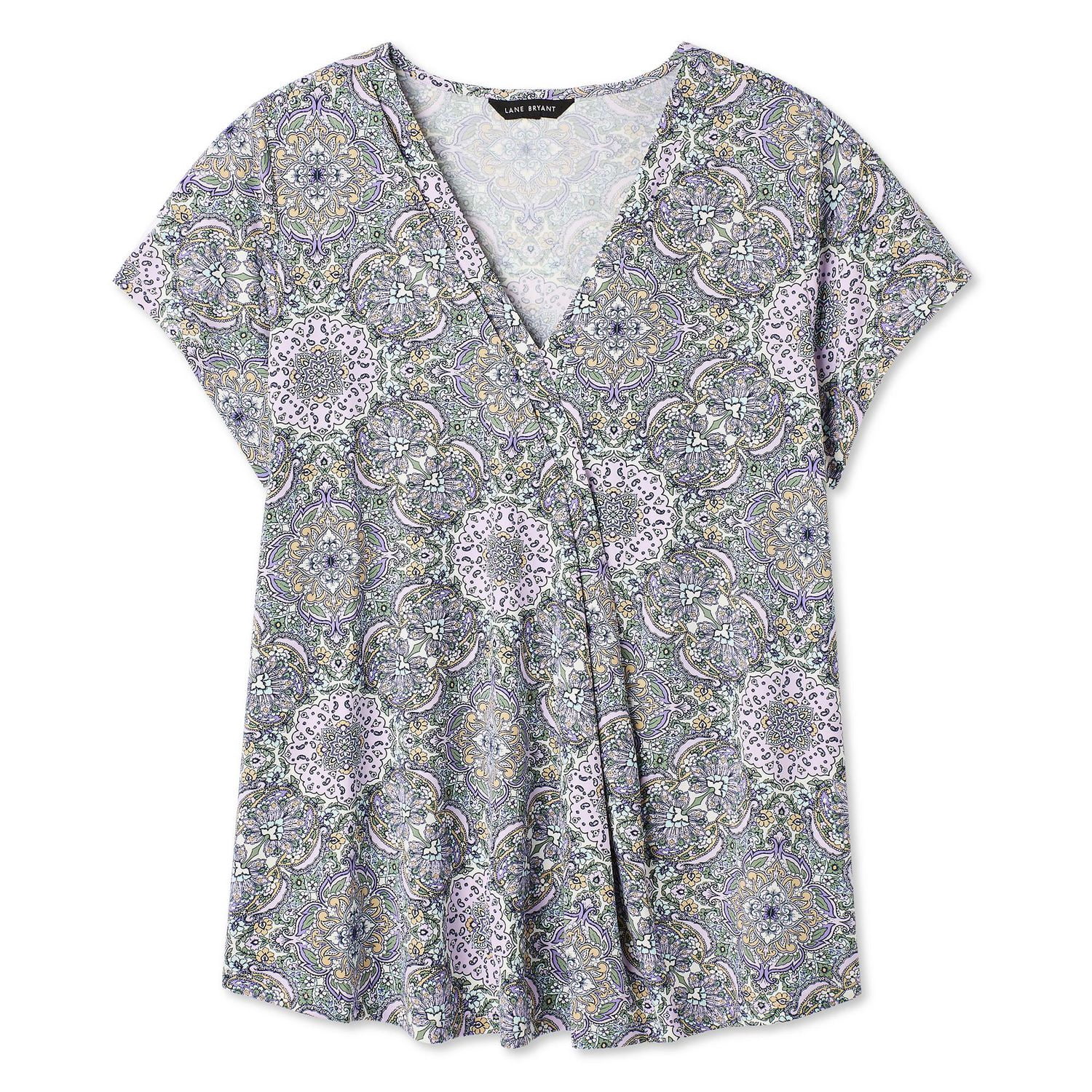 Click here for Lane Bryant Womens Plus Printed Pleated Top 2x prices