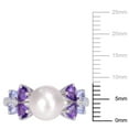Miabella Cultured Freshwater Pearl, Tanzanite, Amethyst and Diamond ...