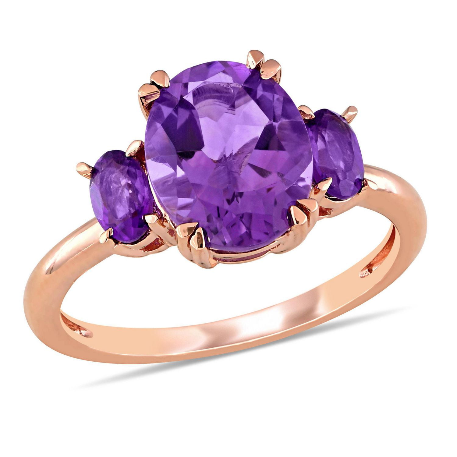 Click here for Miabella 2-5/8 Carat T. G.W. Amethyst 14 K Rose Go... prices