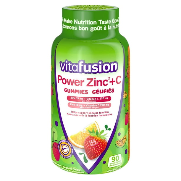 Vitafusion Power Zinc + C Adult Vitamin Gummies, 90 Vitamin Gummies (1 ...