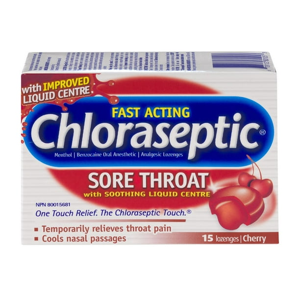 Chloraseptic Sore Throat with Soothing Liquid Centre Lozenges Cherry ...
