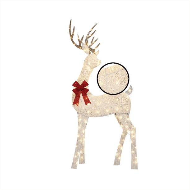 Holiday Time 72" Lighted Glittering Thread Buck, with 120 LED Lights ...