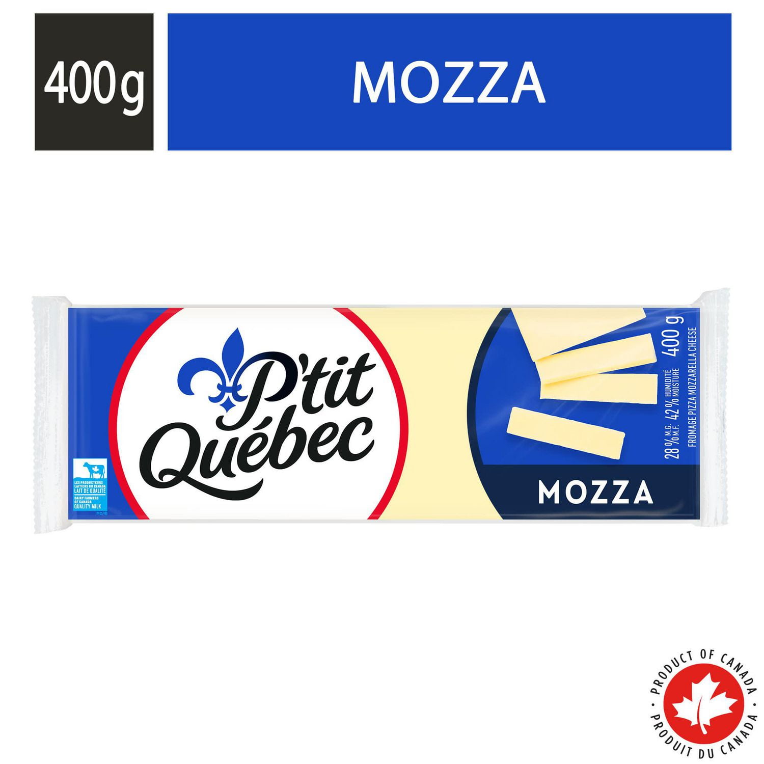 P'tit Québec Fromage Pizza Mozzarella 400g - Walmart.ca