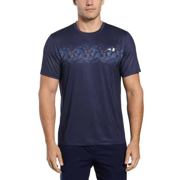 Grand Slam Men's Hexagonal Stripe Crew Neck Tennis Shirt, Grand Slam ...