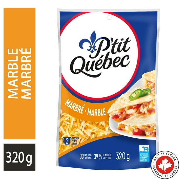 P'Tit Quebec Shredded Cheese Cheddar Marble, 320g - Walmart.ca
