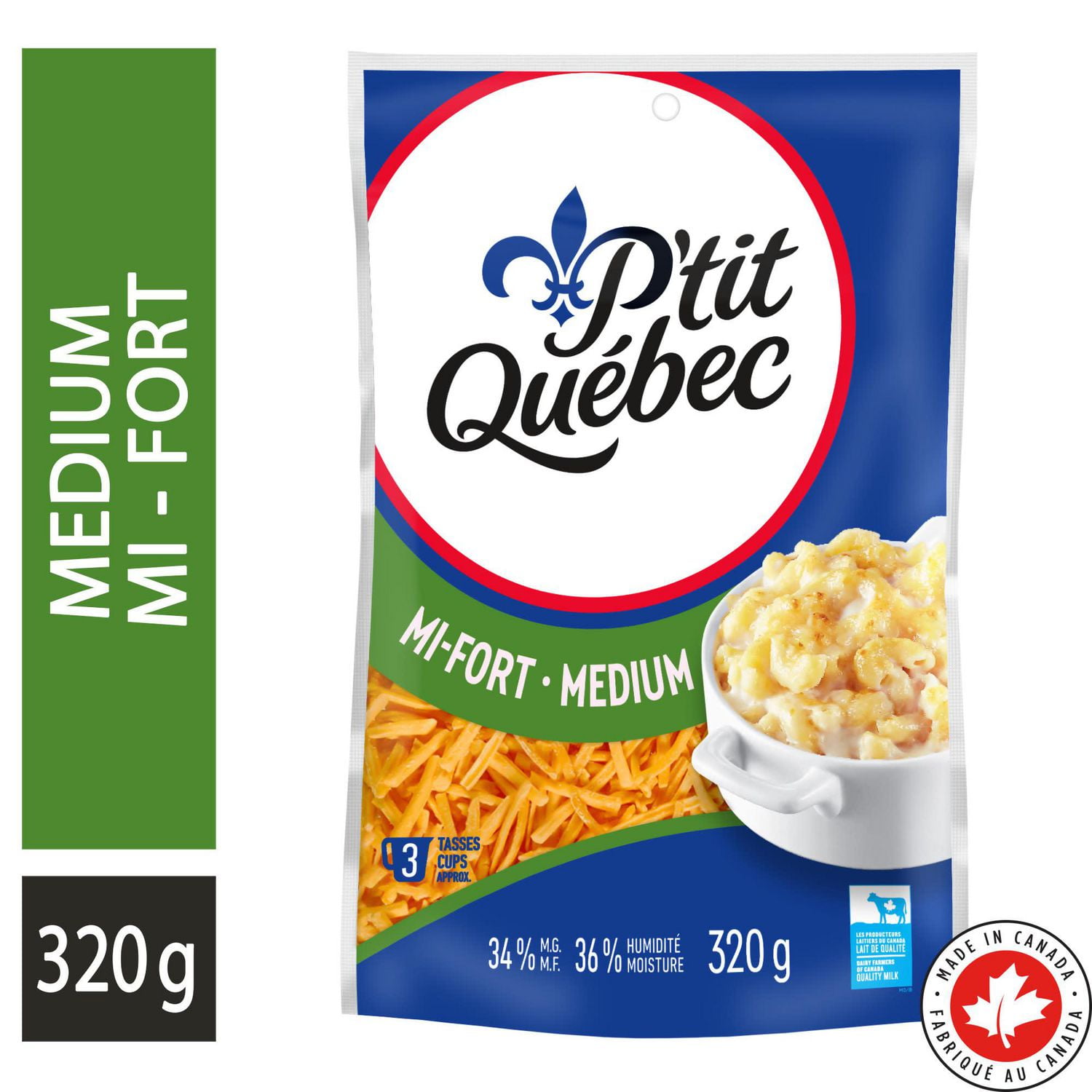P'Tit Quebec 320g Medium Shredded Cheese | Walmart Canada