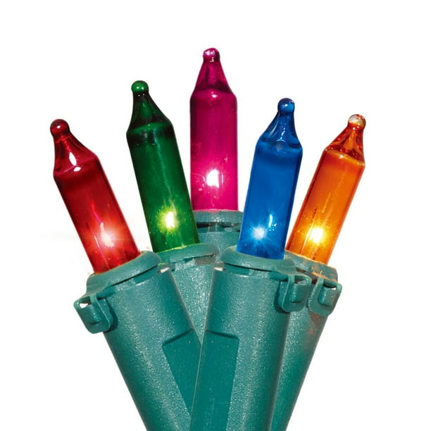 Holiday Time 100-Count Multicolor Incandescent Mini Christmas Lights ...