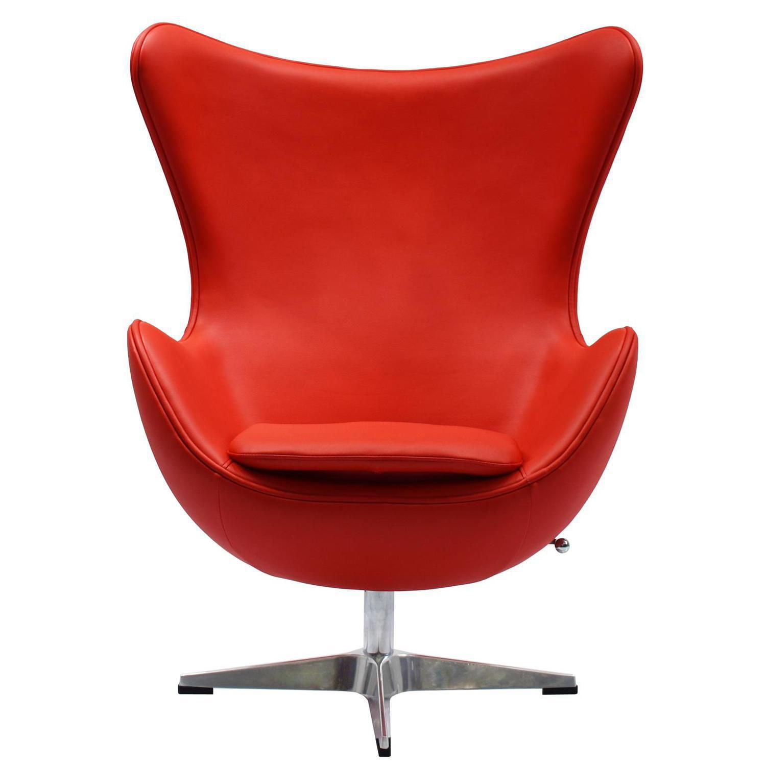 Canadian Egg Leatherette Lounge Chair Red | Walmart Canada