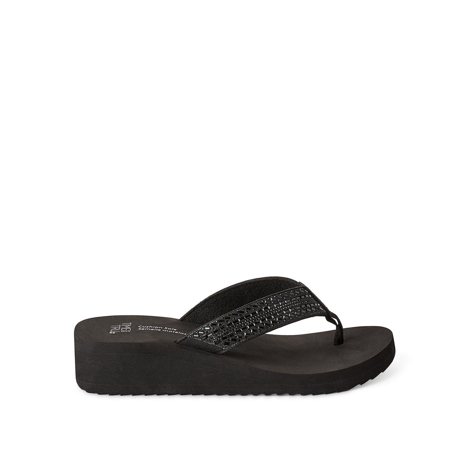 Click here for Time And Tru Womens Rhinestone Wedge Sandals 6 prices