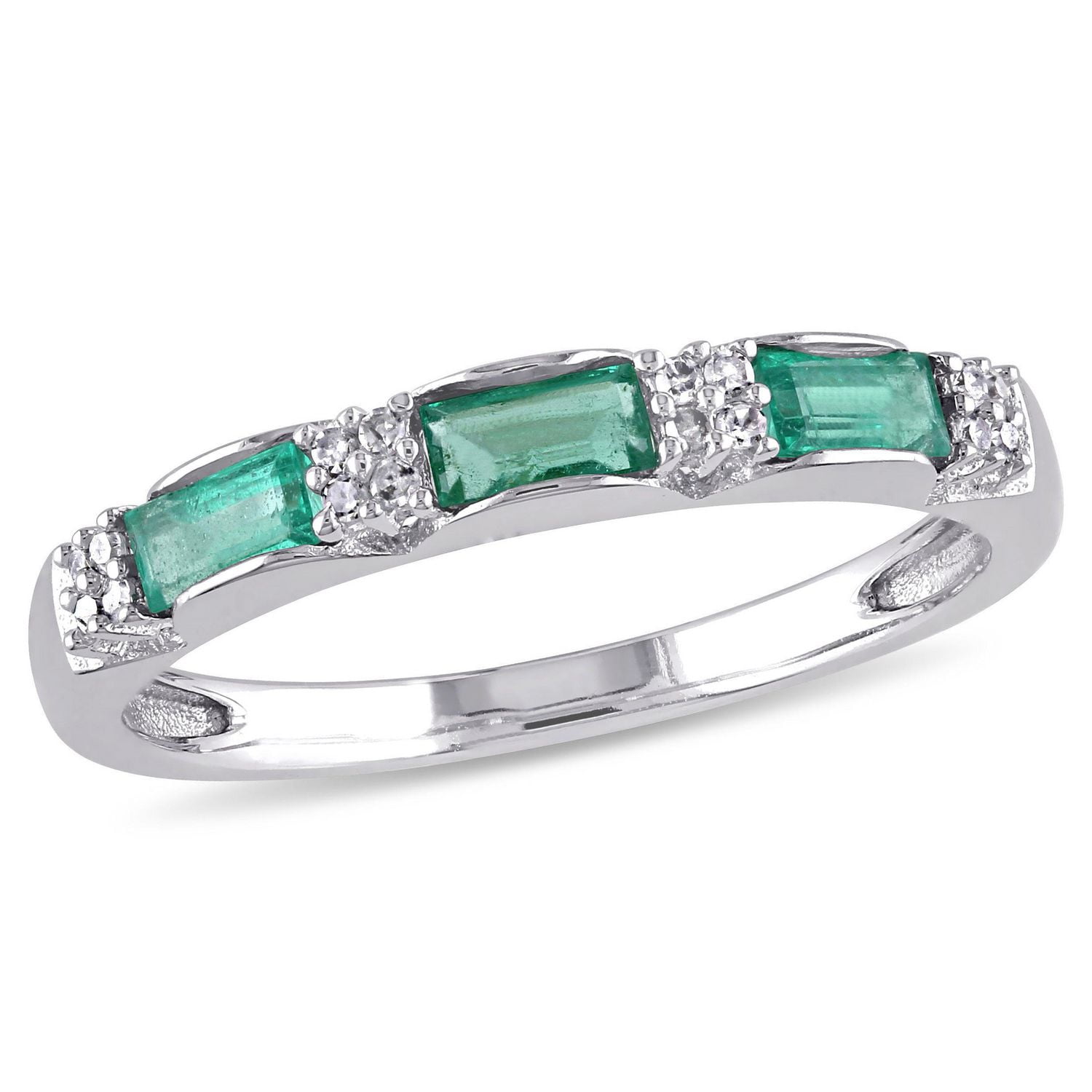 Click here for Miabella 3/8 Carat T. G.W. Emerald And Diamond-Acc... prices