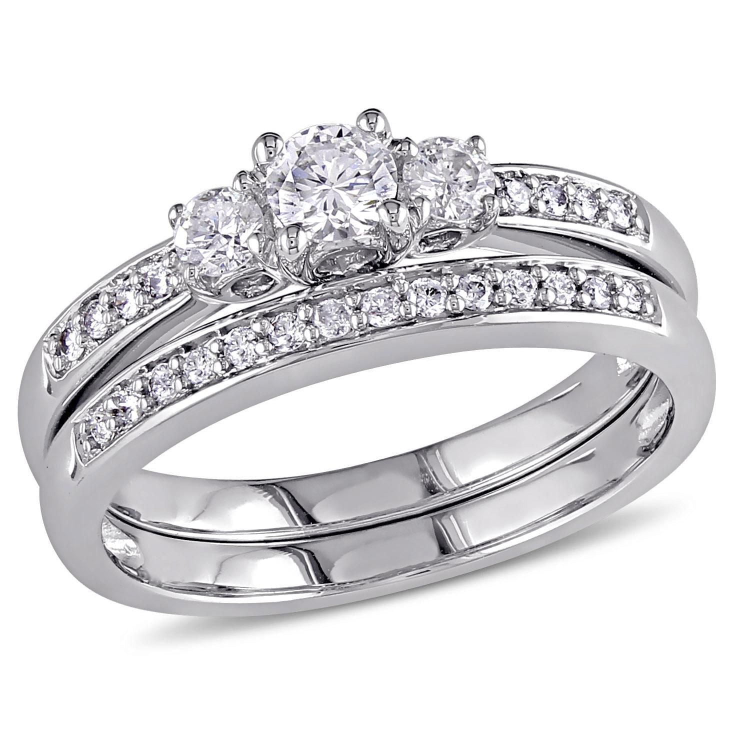 Click here for Miabella 1/2 Carat T. W. Diamond 14k White Gold Th... prices