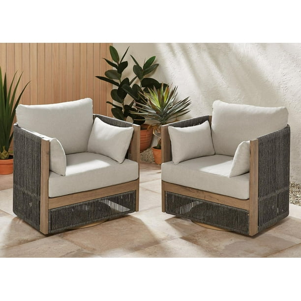 hometrends Aura Swivel Chair Set, All-weather wicker - Walmart.ca