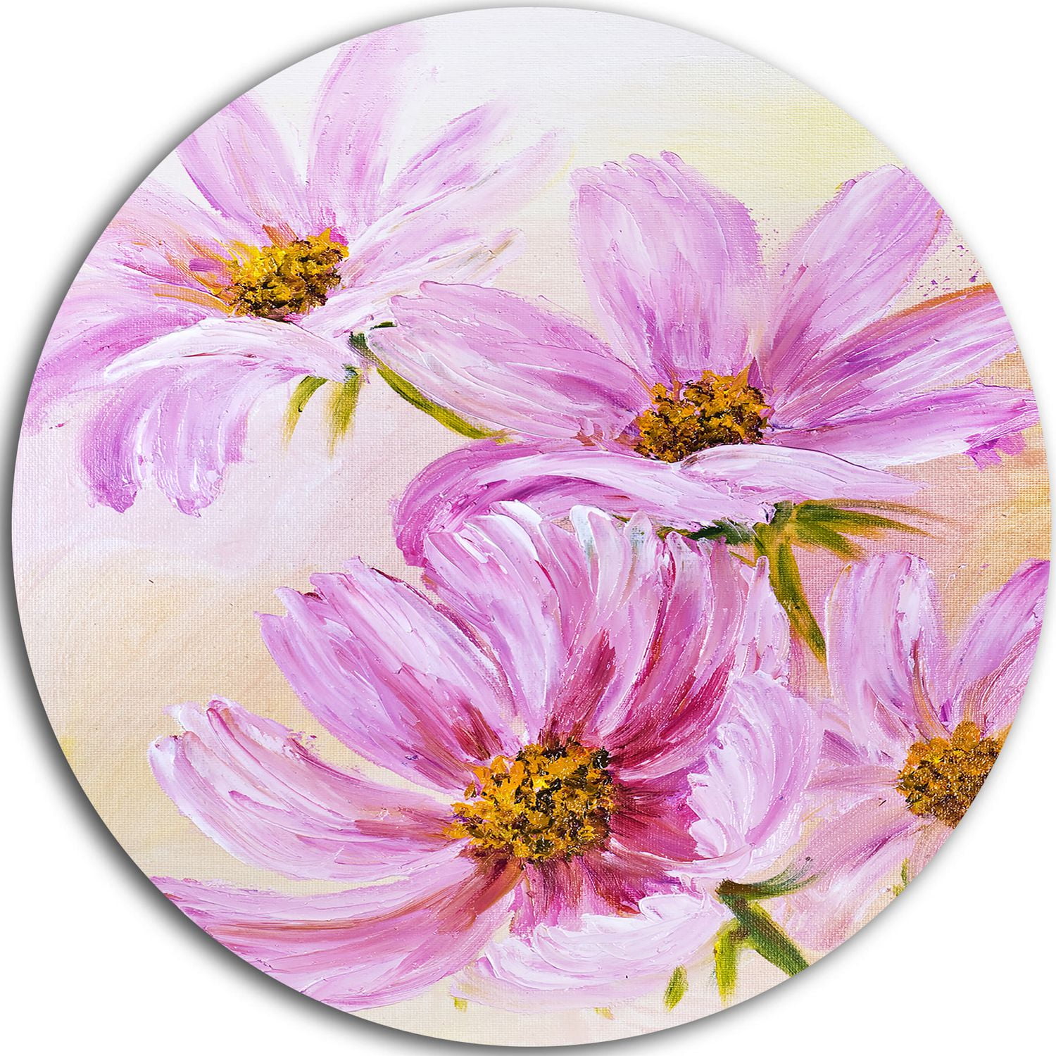 Design Art Blooming Pink Cosmos Flowers' Ultra Glossy Floral Metal ...
