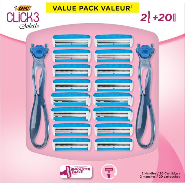 BIC Click 3 Soleil Women's Disposable Razors, 3 Blades With a Moisture ...
