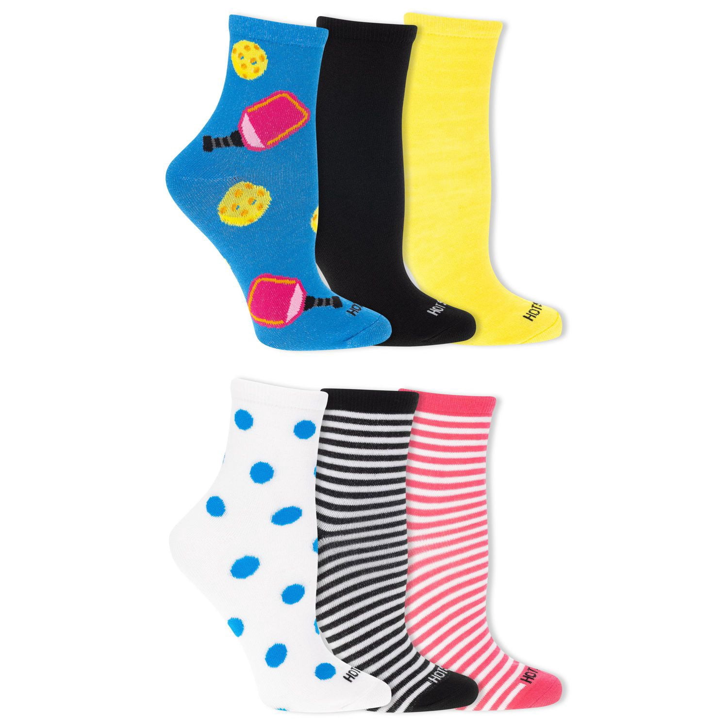 Click here for Hotsox Womens 6 Pair Fashion Mid Crew Socks Size 4... prices