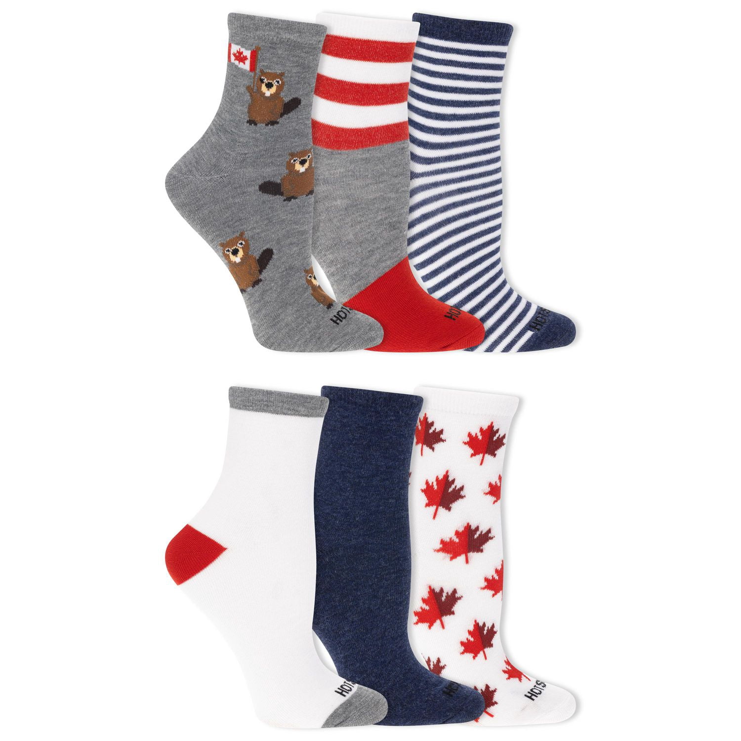 Click here for Hotsox Womens 6 Pair Fashion Mid Crew Socks Size 4... prices