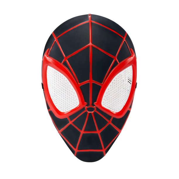 MARVEL Youth Miles Morales Mask - 3D Plastic Mask with Elastic Strap ...