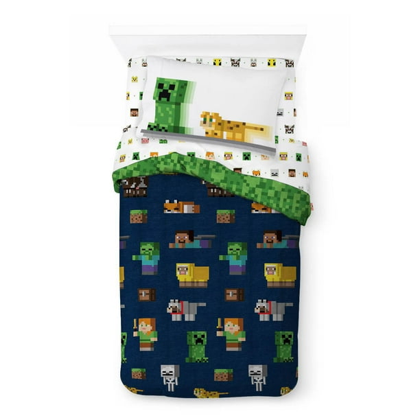 Minecraft 'Pixel Friends' 4 Piece Twin Bed Set + Bonus Bag - Walmart.ca