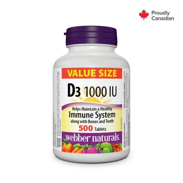Webber Naturals D3 1000 IU, 500 Tablets - Walmart.ca
