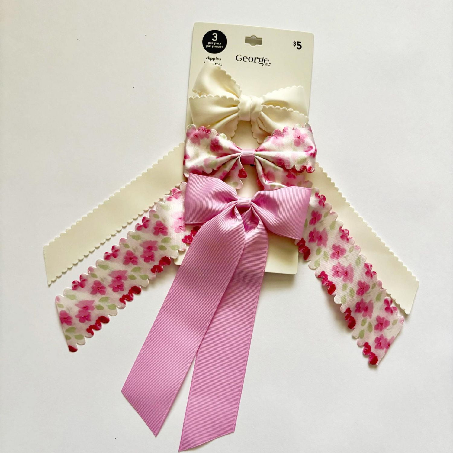 Click here for George Long Tail Bows 3 Pc Set One Size prices