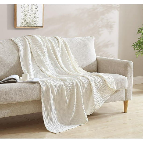 Home Trends Soft Woven Whispering White Throw, 50X60 Inch Crinkle Throw - Walmart.ca