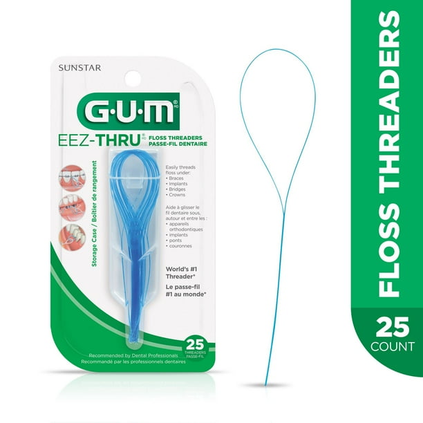GUM® Eez-Thru® Floss Threaders for Orthodontic Braces, Fixed Bridges ...