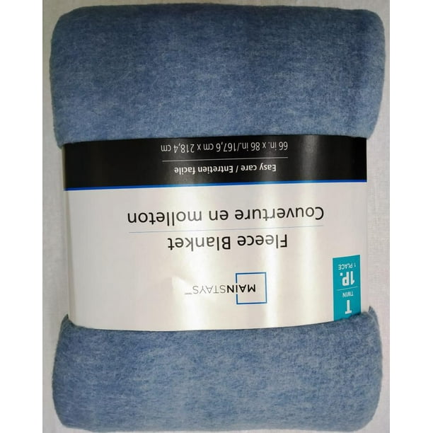 MAINSTAYS SOLID FLEECE BLANKET TWIN BLUE - Walmart.ca